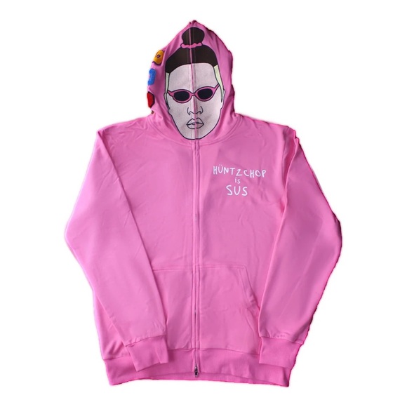 Sweaters | Hntz Chop Is Sus Full Zip Hoodie Pink | Poshmark